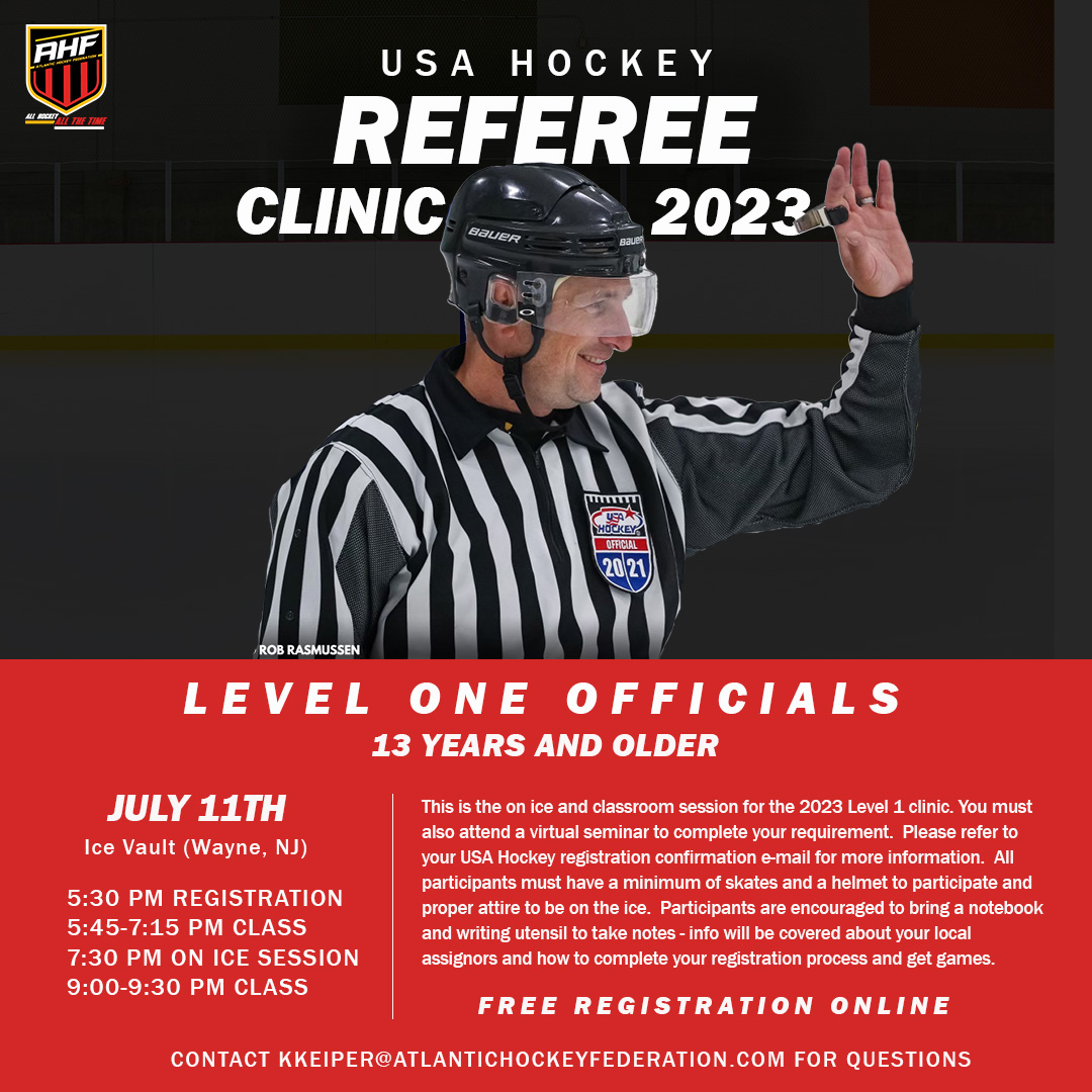 Level 1 Referee Clinic - Atlantic Hockey Federation